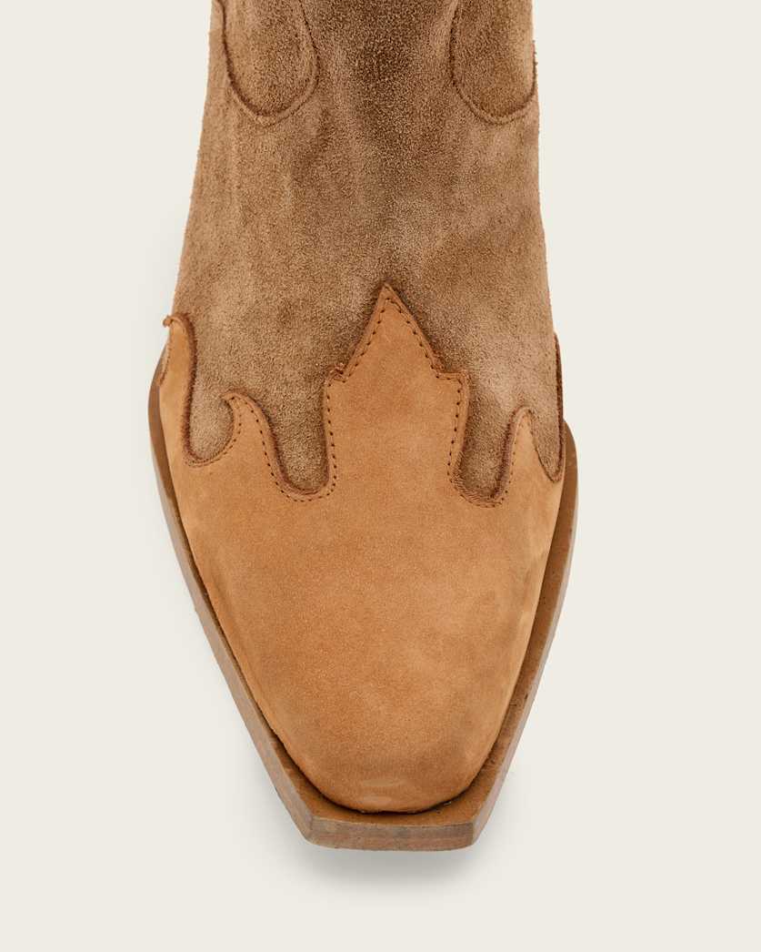 Dolly Western Boots Tan Brown | ALLSAINTS